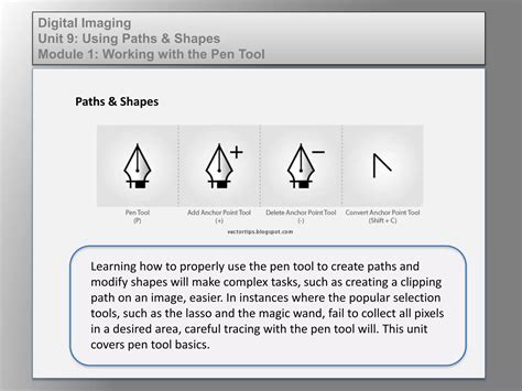 Dig Imag Unit Module Working With The Pen Tool PPT