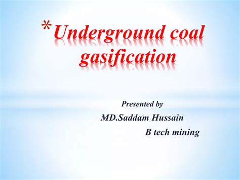 Underground Coal Gasification Pptx Power And Energy Industry Industries