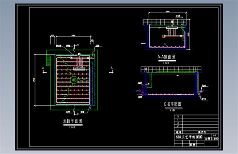 Sbr工艺平剖面图 Autocad 2007 模型图纸下载 懒石网