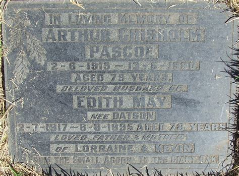 Arthur Chisholm Pascoe 1915 1990 Find A Grave Memorial