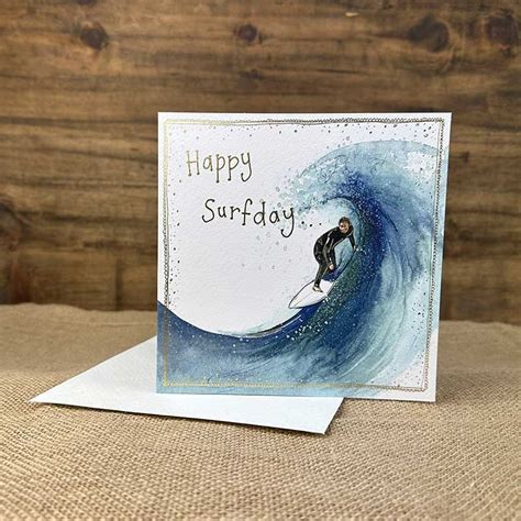 Surfing Birthday Card Alex Clark Art