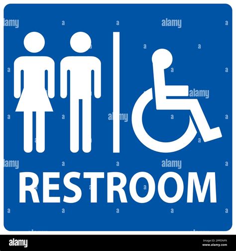 Unisex And Disabled Toilet Door Signhandicap Restroom Symbol Stock