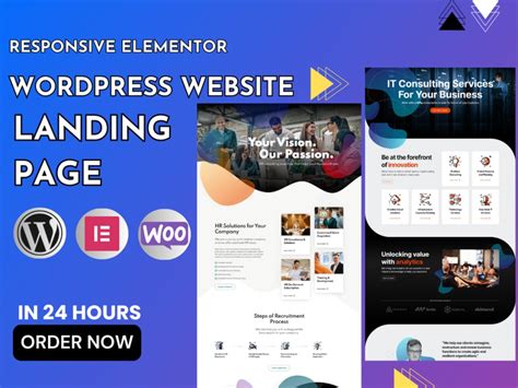 a responsive elementor wordpress landing page for your website upwork