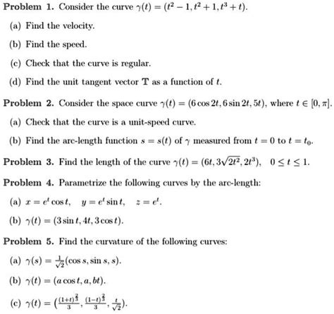 Solvedproblem 1 Consider The Curve T T 10218t Find The