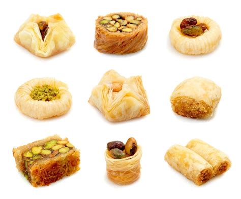 Premium Photo Oriental Sweets On A White Background