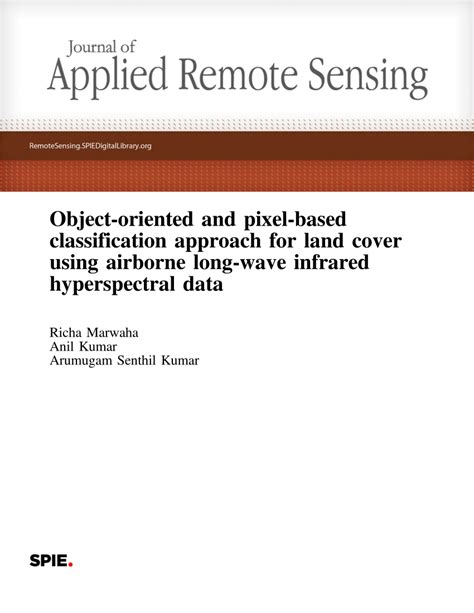 Pdf Object Oriented And Pixel Based Classification Approach For Land Cover Using Airborne Long