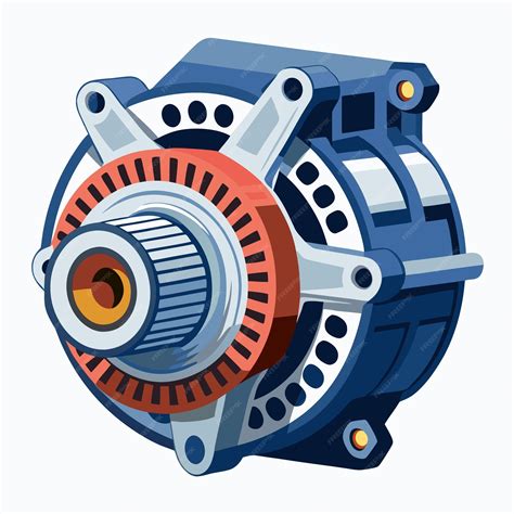 Precision Vector Design Of A Car Alternator Essential Engine Component Premium Ai Generated Vector