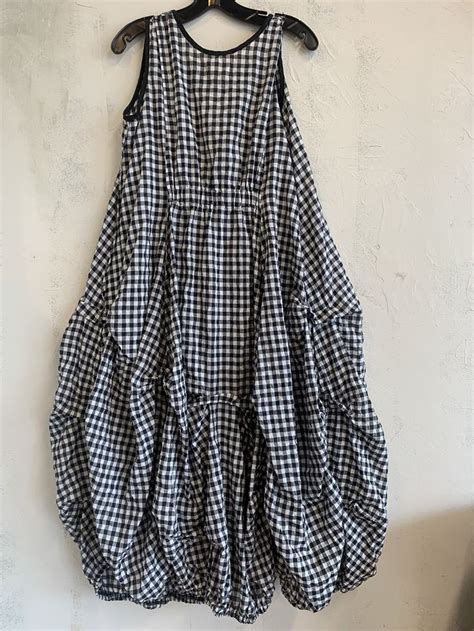Plus Size Checkered Summer Midi Women Dress With Pockets Vintage Midi