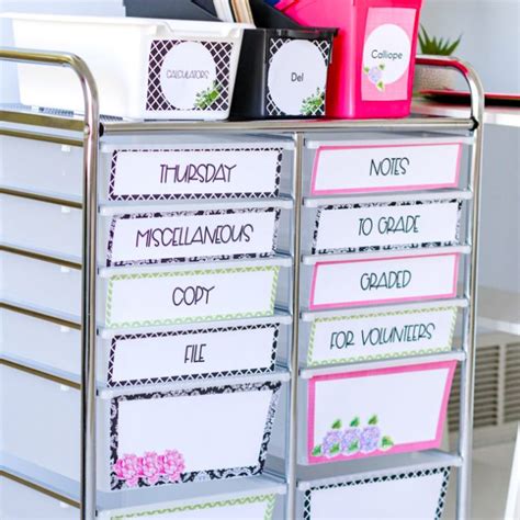 Teacher Rolling Cart Labels Spirited And Then Some
