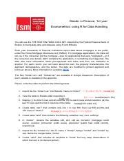 Using R For Data Handling Pdf Master In Finance St Year Econometrics Using R For Data