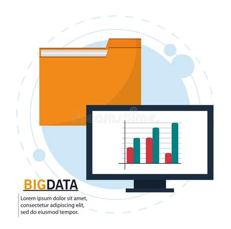 Computer And File Folder Icon On Abstract Background Stock Vector Illustration Of Design