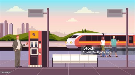 기차역 지하철 철도 개념입니다 벡터 디자인 그래픽 일러스트레이션 기차에 대한 스톡 벡터 아트 및 기타 이미지 기차 도시 버스 Istock
