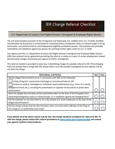 Free 33 Referral Checklist Samples In Pdf Ms Word