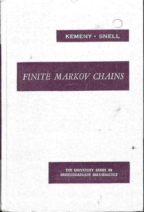 Finite Markov Chains University Series In Undergraduate Mathematics