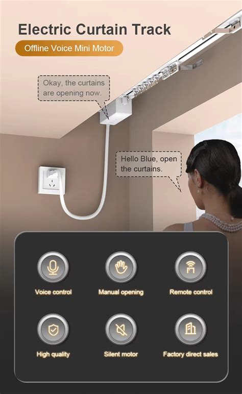 Intelligent Offline Voice Motorized Curtain System Automatic Curtain Opener Sixin Smart