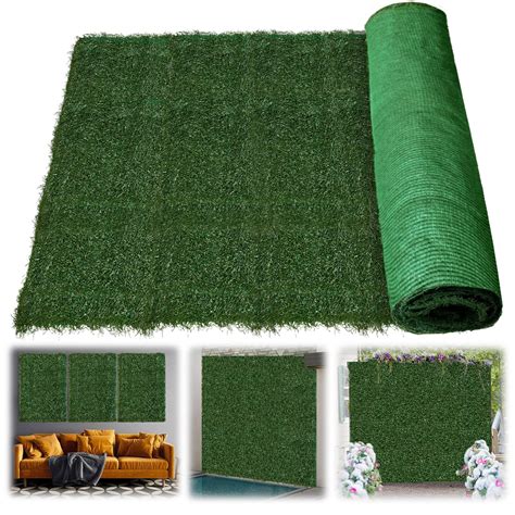 40x100in Artificial Grass Privacy Fence Screen Grass Wall Backdrop