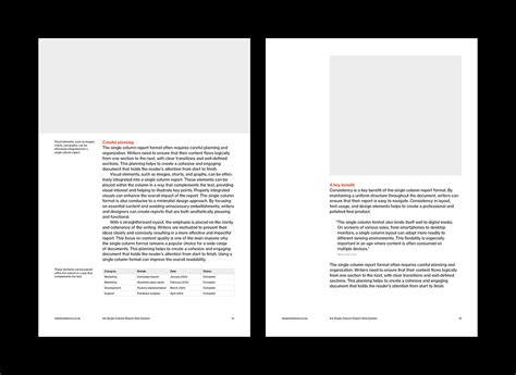A Single Column Report Grid System For InDesign Behance