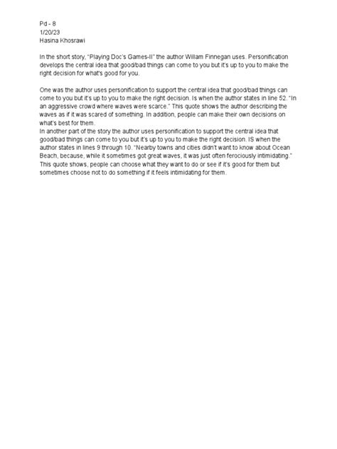 Hasina Khosrawi Text Analysis Response Template Regents Review Pdf