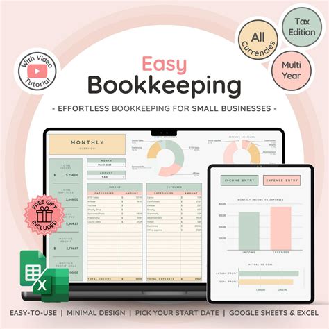 Small Business Bookkeeping Template Easy Income And Expense Tracking