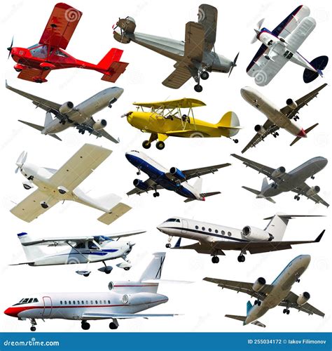 Collage De Diferentes Aviones Modernos Foto De Archivo Imagen De