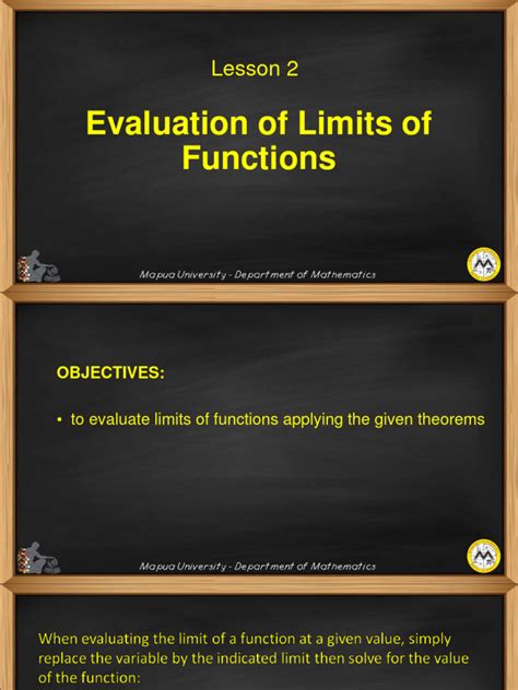 Lesson 2 Evaluation Of Limits Of Functions Download Free Pdf Mathematical Analysis Mathematics