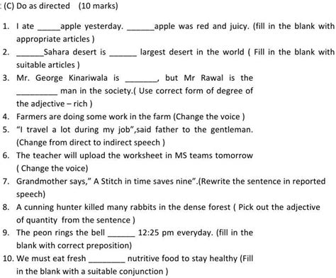 solved do as directed english