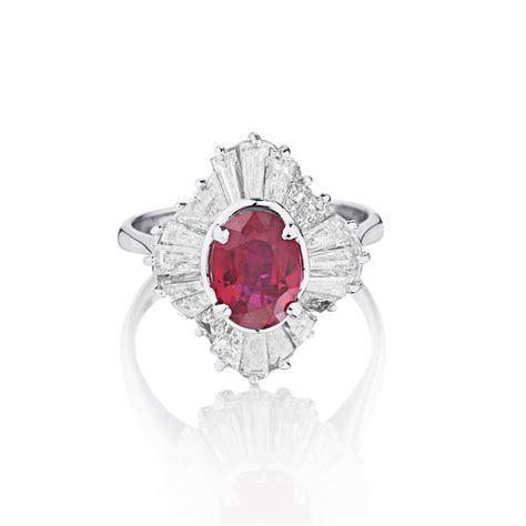 Platinum Ruby And Diamond Ballerina Ring Van Rijk