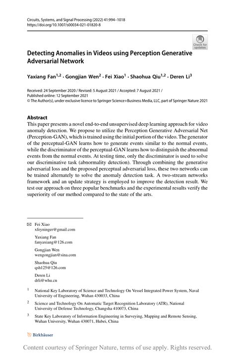 Detecting Anomalies In Videos Using Perception Generative Adversarial