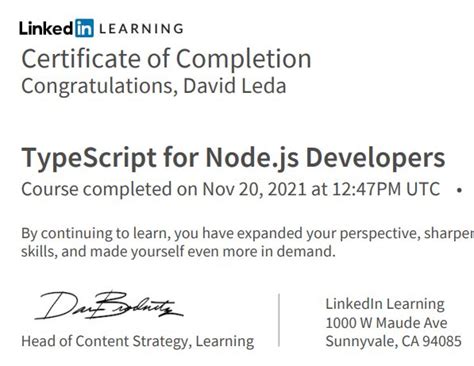 David Leda On Linkedin Just Finished Typescript For Nodejs Developers ️