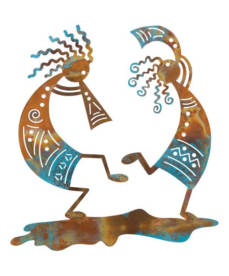 Blue And Copper Kokopelli Duo Outdoor Wall Art Kokopelli Art Art T