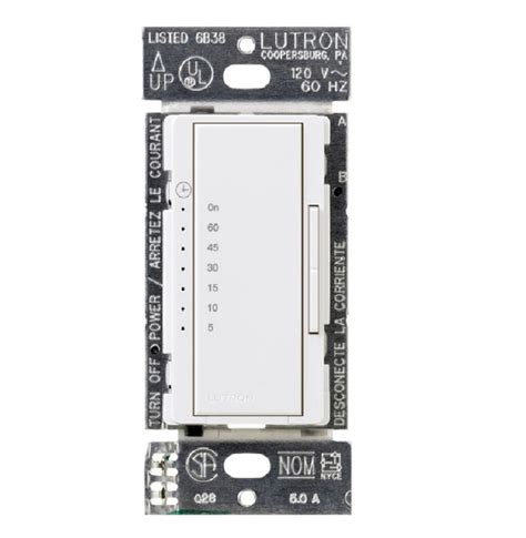 Lutron Electronics Ma T51h Wh In Wall Countdown Timer White Lutron Electronics Ma T51h Wh In Wall Countdown Timer White
