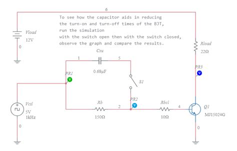 Influence Speed Up Capacitor Multisim Live