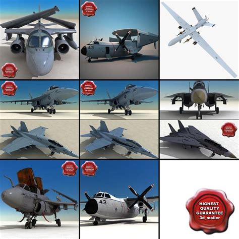 Us Navy Airplanes Collection V3 3d Model