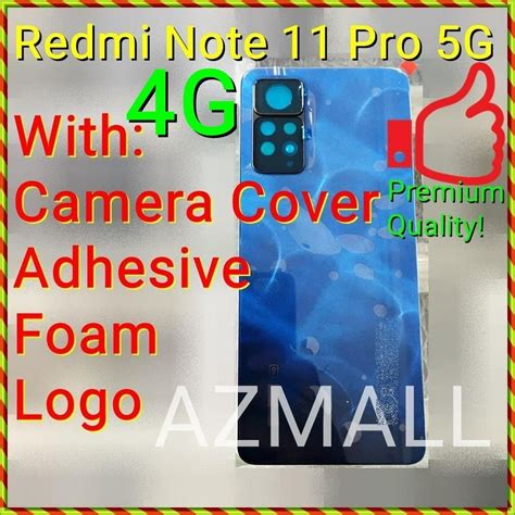 4 Colors NEW ORI Back Battery Camera Glass Cover Housing XIAOMl Redmi Note 11 Pro 5G 4G