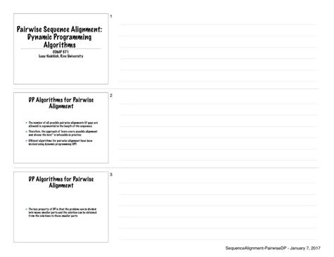 Ppt Pairwise Sequence Alignment Dynamic Programming Algorithms