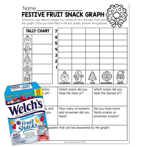 Holiday Festive Fruit Snack Graphing Lucky Little Learners