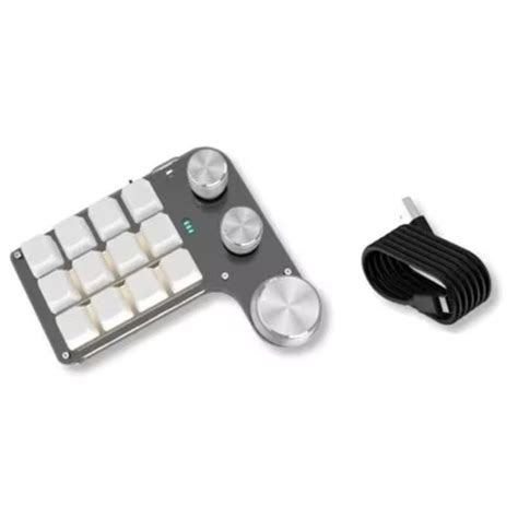Customizable Programming Macro Keyboard With 12 Key Layout And 3 Knobs For RGB Lighting Effects