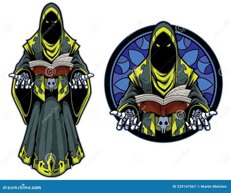 Necromancer Gaming Mascot Cartoon Vector 229147567