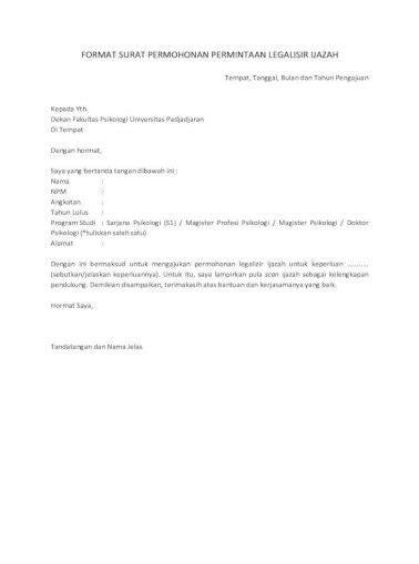 Detail Contoh Surat Permohonan Legalisir Koleksi Nomer 25