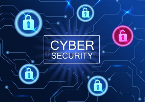 Cyber Security Horizontal Banner Antivirus Network Hacking Attempt By A Hacker Stock Vector