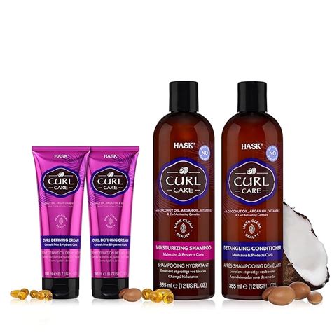 Amazon Com HASK Curl Care Collection Defining Coconut Curl Creams And Shampoo And