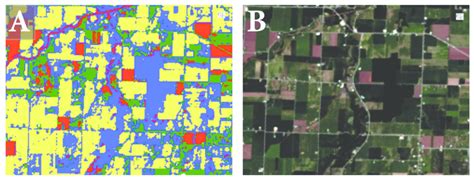 the fragment of unsupervised classification results and true color