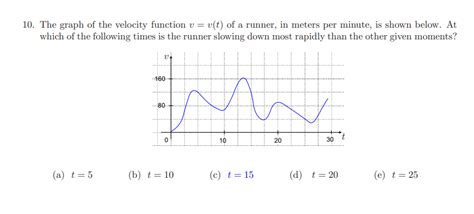 solved the graph of the velocity function v v t ﻿of a