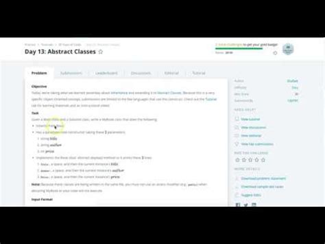 Hackerrank 30 days of code Java 8 Solution: Day 13: Abstract Classes - YouTube