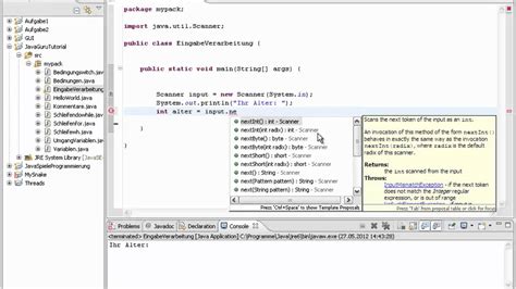 007 Java Programmierung Für Anfänger Eingabeverarbeitung Youtube