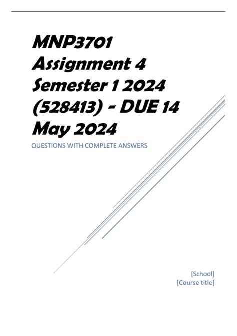 Mnp3701 Assignment 4 Semester 1 2024 528413 Due 14 May 2024 Mnp3701 Mnp3701 Stuvia Sa