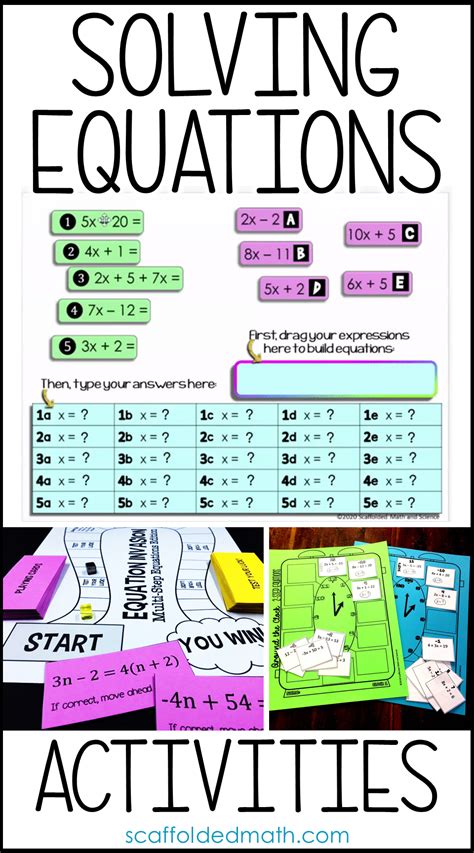 Solving Equations Activities Artofit