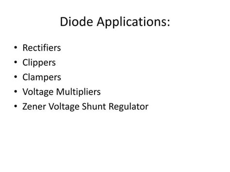 Diode Applications Pptx Consumer Electronics Technology And Computing