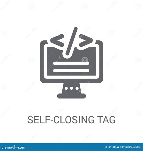 Self Closing Tag Icon Trendy Self Closing Tag Logo Concept On W Stock Vector Illustration Of