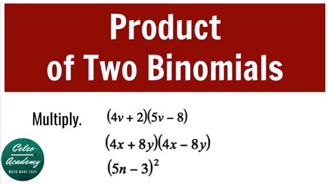 grade 7 product of two binomials youtube